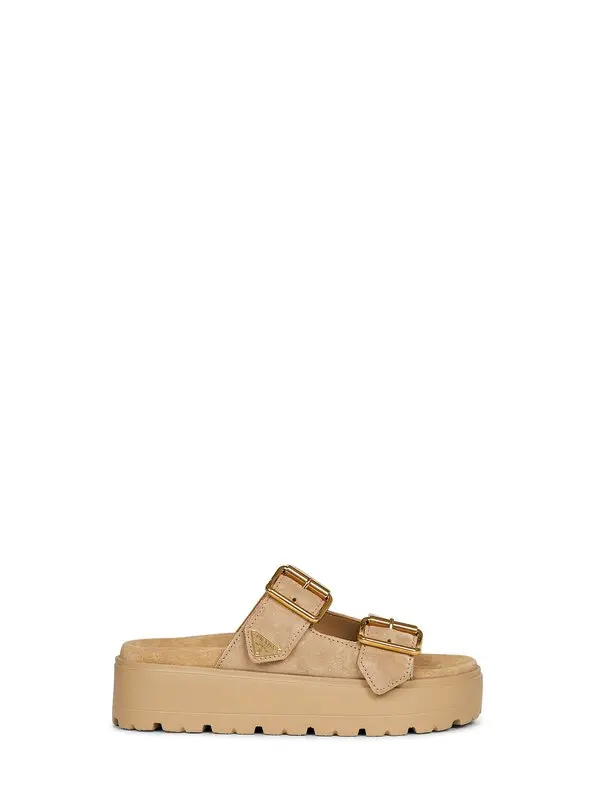 Prada Suede Leather Double-strap Sandals - Multicolor