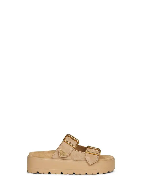 Prada Suede Leather Double-strap Sandals - Multicolor