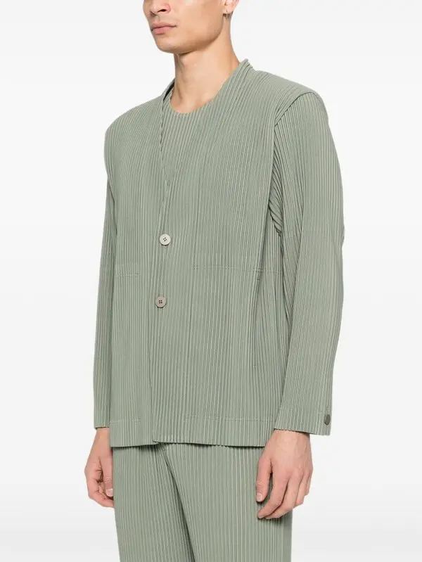 Issey Miyake Pleated Single-breasted Jacket