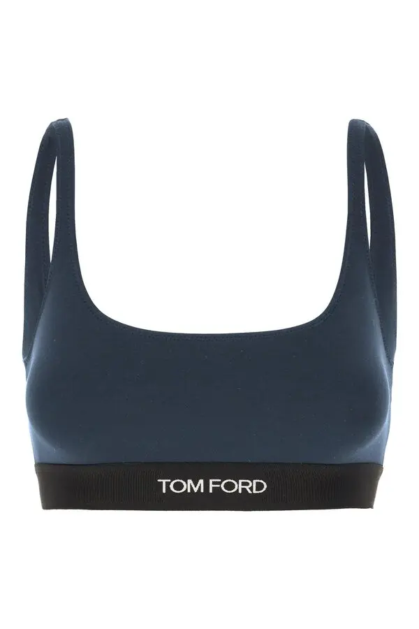TOM FORD Scoop Neck Logo Bralette Top - Multicolor