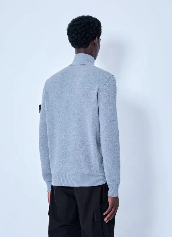 Stone Island Zip-up Knit Sweater - Gray