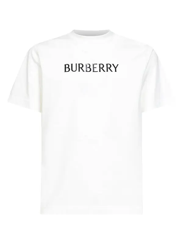 Burberry Chalk White Cotton Logo T-shirt - Multicolor