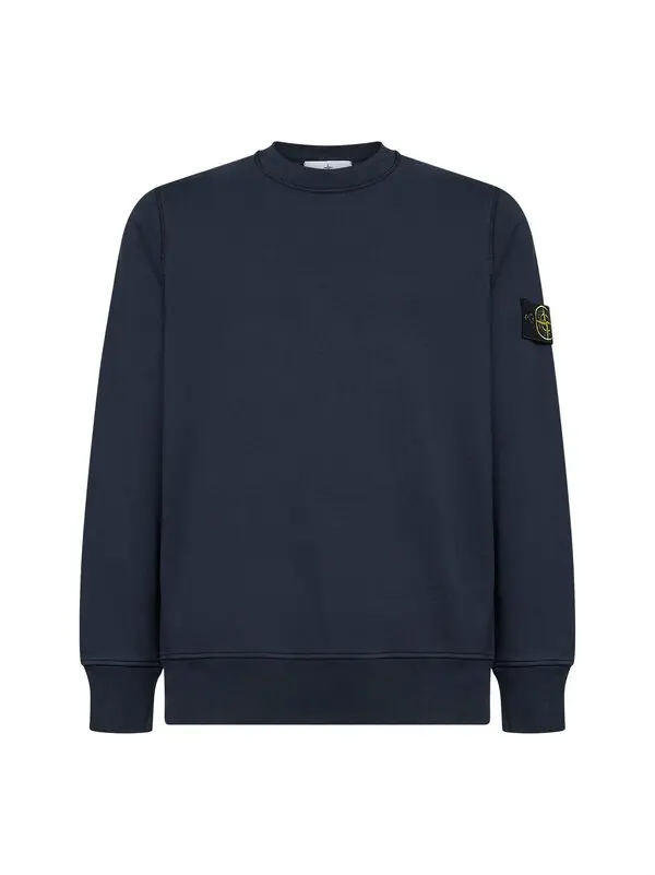 Stone Island Blue Organic Cotton Crewneck Sweatshirt