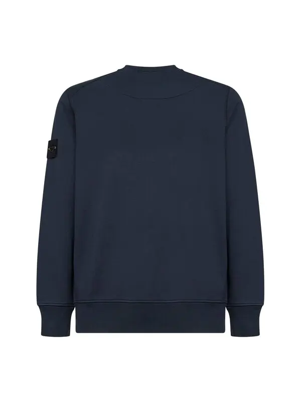 Stone Island Blue Organic Cotton Crewneck Sweatshirt