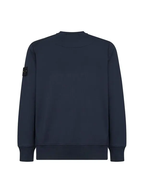 Stone Island Blue Organic Cotton Crewneck Sweatshirt - Multicolor