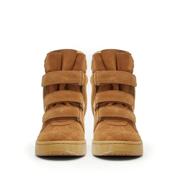 Isabel Marant Étoile Suede Wedge High Top Trainers - Brown