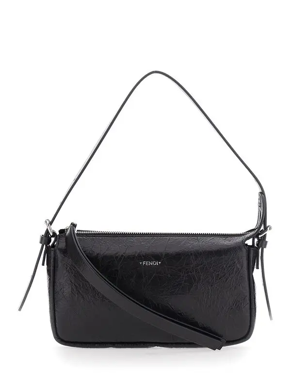 Fendi Leather Crossbody Bag - Black