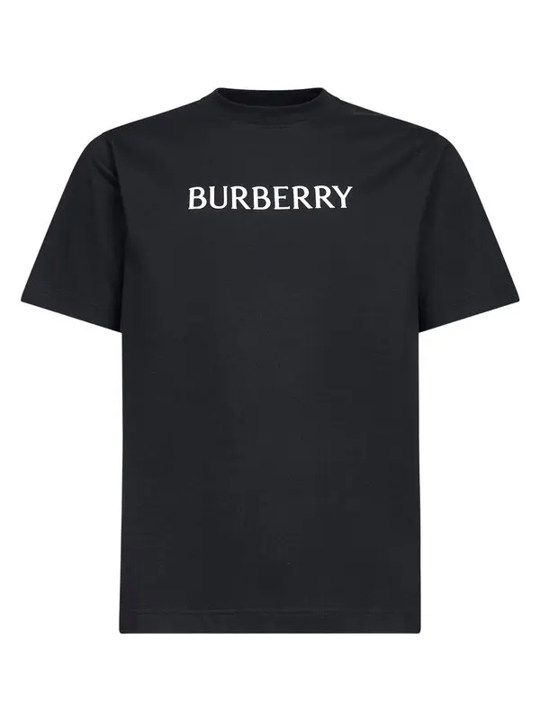 Burberry Black Cotton Logo T-shirt - Multicolor