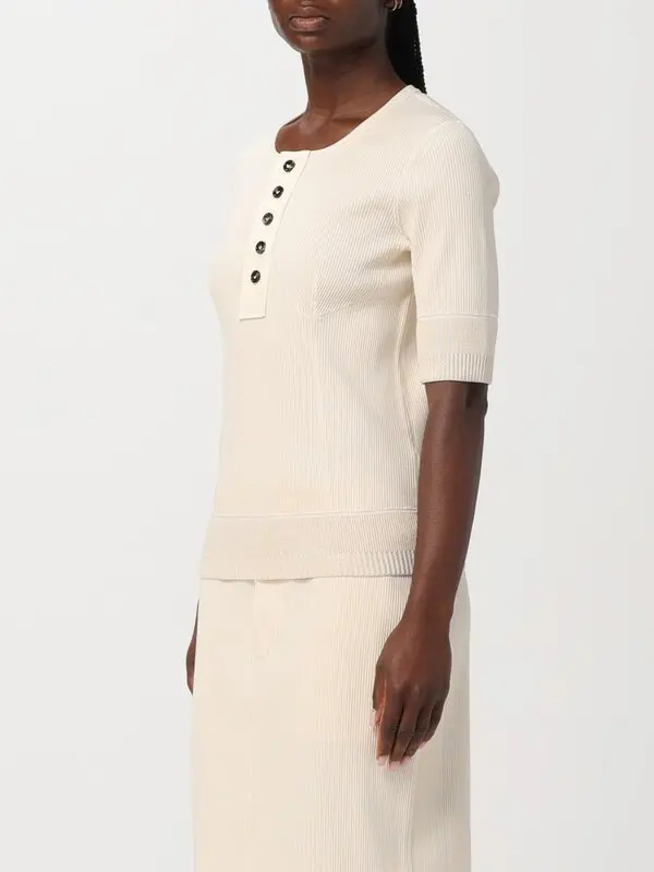 Bottega Veneta Cotton-elastane Ribbed T-shirt - Cream