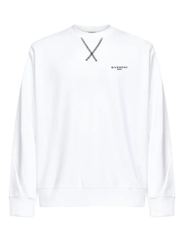 Givenchy White Brushed Cotton Couture Seam Sweatshirt