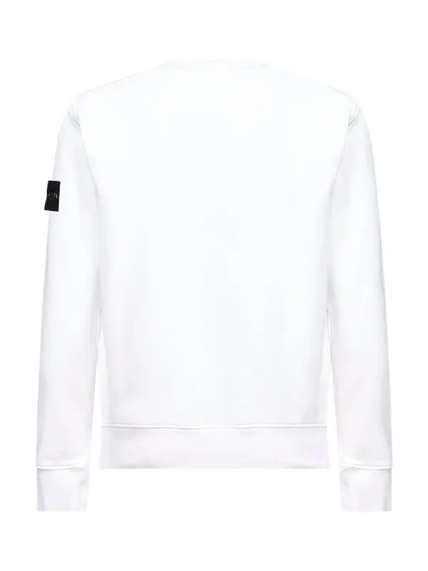 Stone Island White Organic Cotton Crewneck Sweatshirt - Multicolor