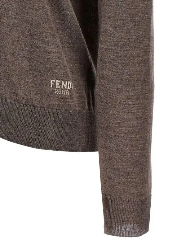 Fendi Wool And Silk V-neck Jumper