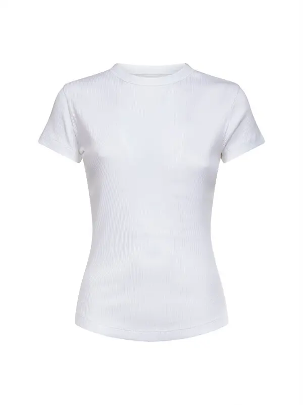 Isabel Marant Étoile White Ribbed Cotton Taomi T-shirt - Multicolor