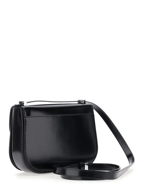 FERRAGAMO Crossbody Bag With Gancini Plaque - Black