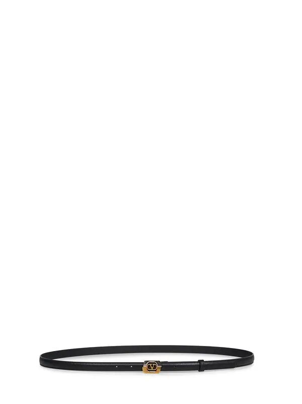 Valentino Garavani Black Vlogo Signature Belt - Multicolor
