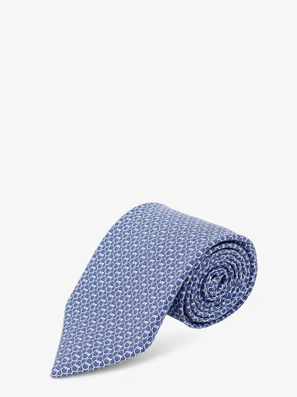 FERRAGAMO Silk Tie With Intreccio Print