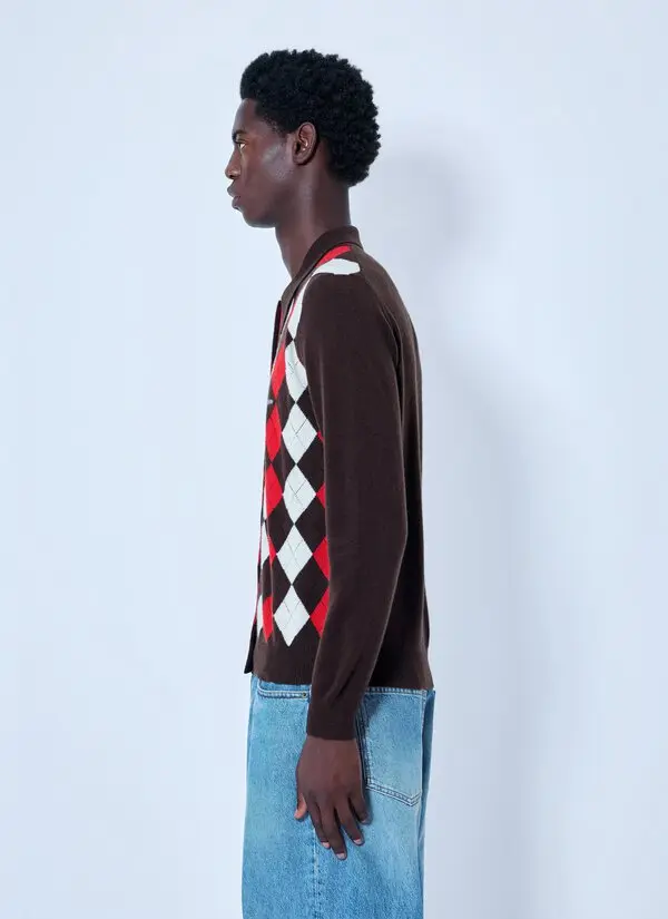 Miu Miu Cashmere Argyle Cardigan