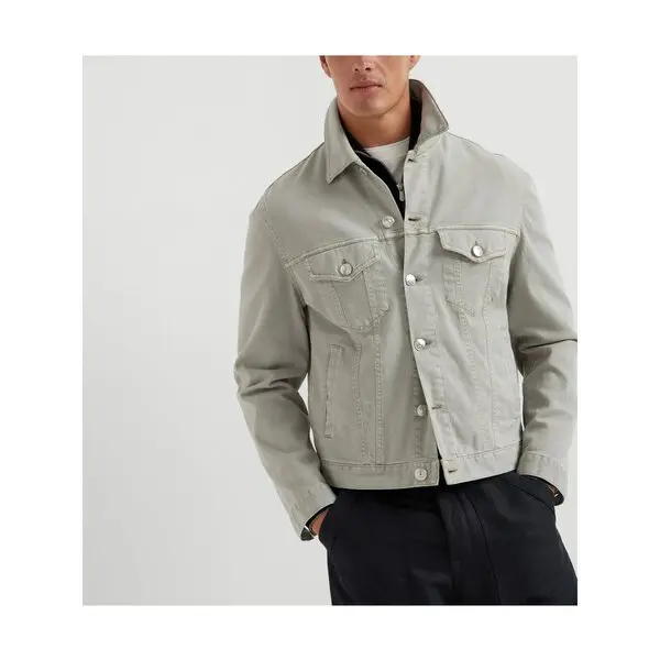Brunello Cucinelli Grey Jackets Denim Jackets