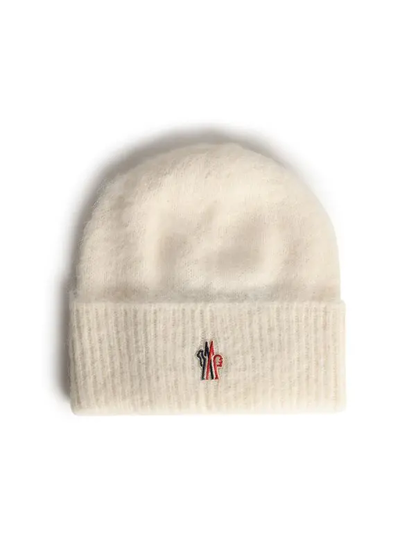 Moncler Ribbed Beanie - White