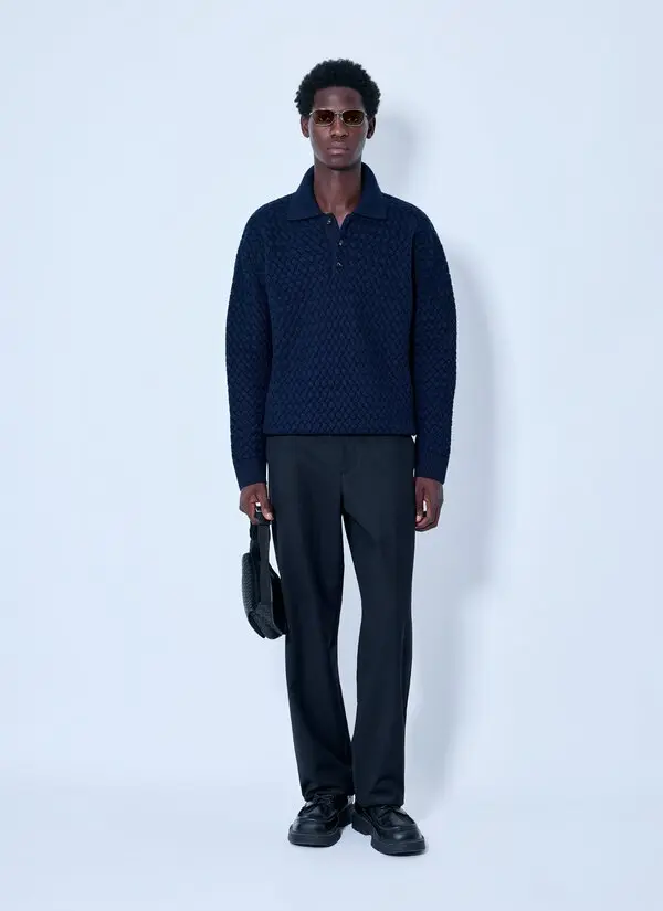 Bottega Veneta Lightweight Wool Intrecciato Sweater