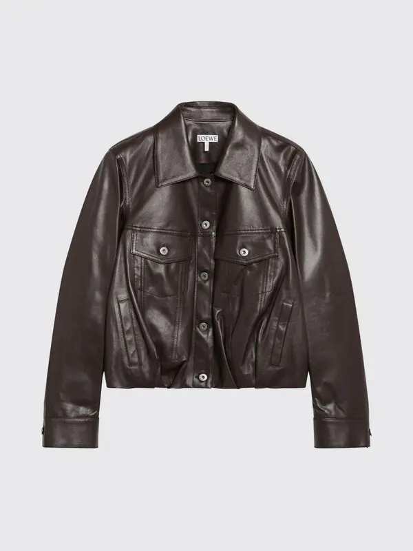 Loewe Lambskin Leather Jacket - Brown