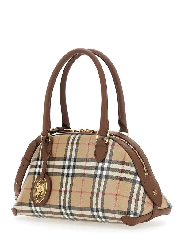 Burberry Primrose' Beige Handbag With Ekd Leather Tag And Adjustable And Removable Strap In Check Canvas For - Multicolor