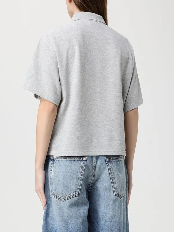 Saint Laurent Cotton Blend Polo Shirt - Gray