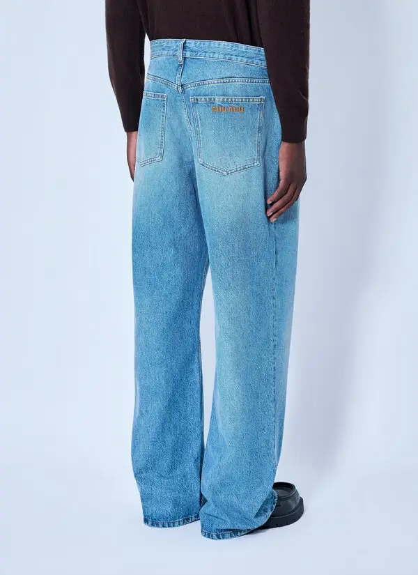 Miu Miu Five-pocket Washed Denim Jeans
