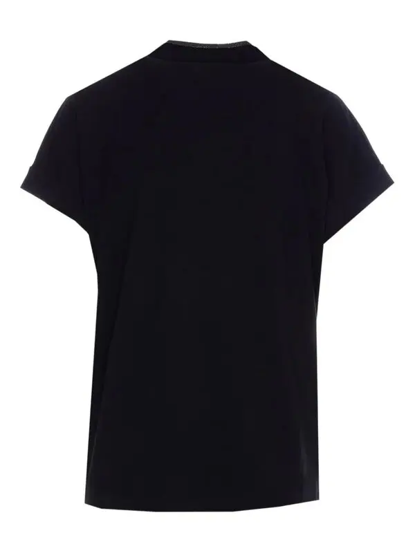 Brunello Cucinelli Monili Trim V-neck Cotton T-shirt - Black