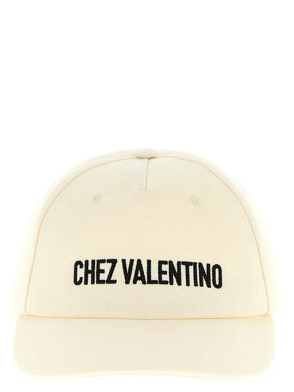 Valentino Garavani Embroidered Cotton Cap - Cream