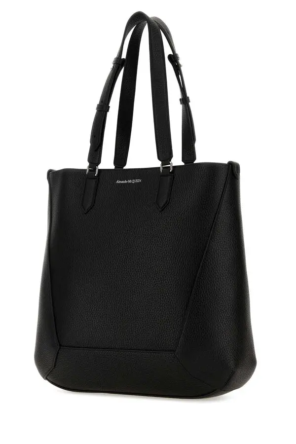 Alexander McQueen Textured Shopping Bag - Black