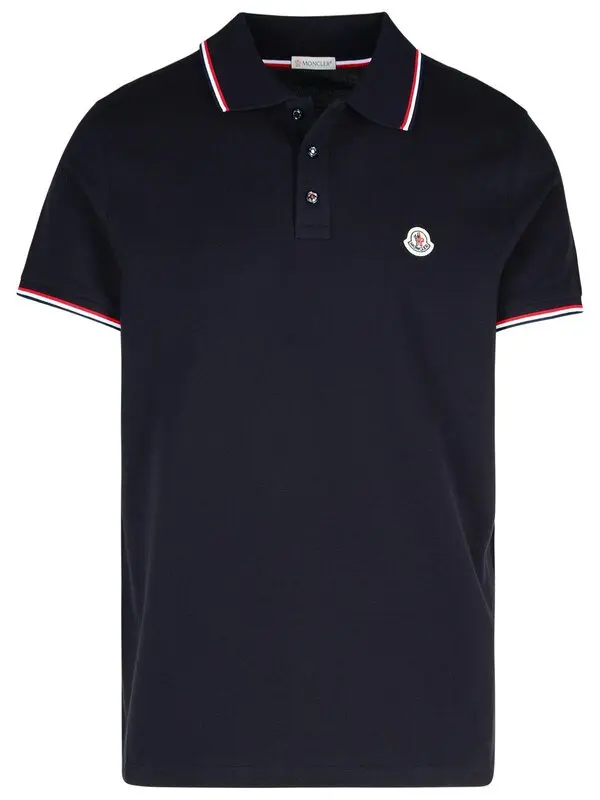 Moncler Navy Cotton Polo Shirt