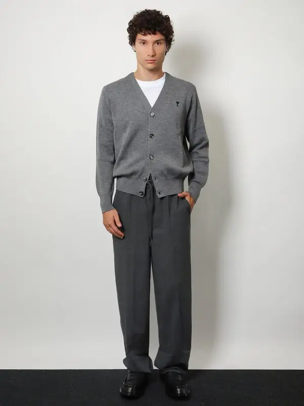 AMI Paris Virgin Wool Trousers - Multicolor