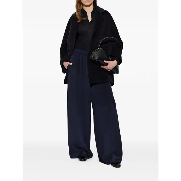 Max Mara Double-breasted Felted Pea Coat - Black