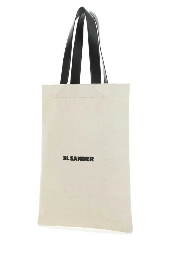 JIL SANDER Sand Canvas Shopping Bag