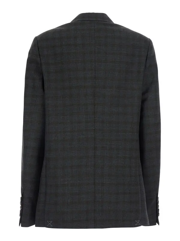 Dries Van Noten Checked Wool Double-breasted Jacket - Multicolor