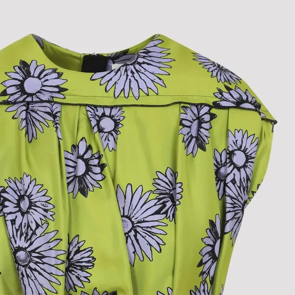 LANVIN Printed Draped Top Dress