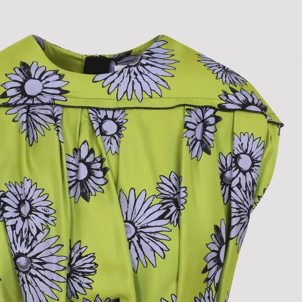 LANVIN Printed Draped Top Dress
