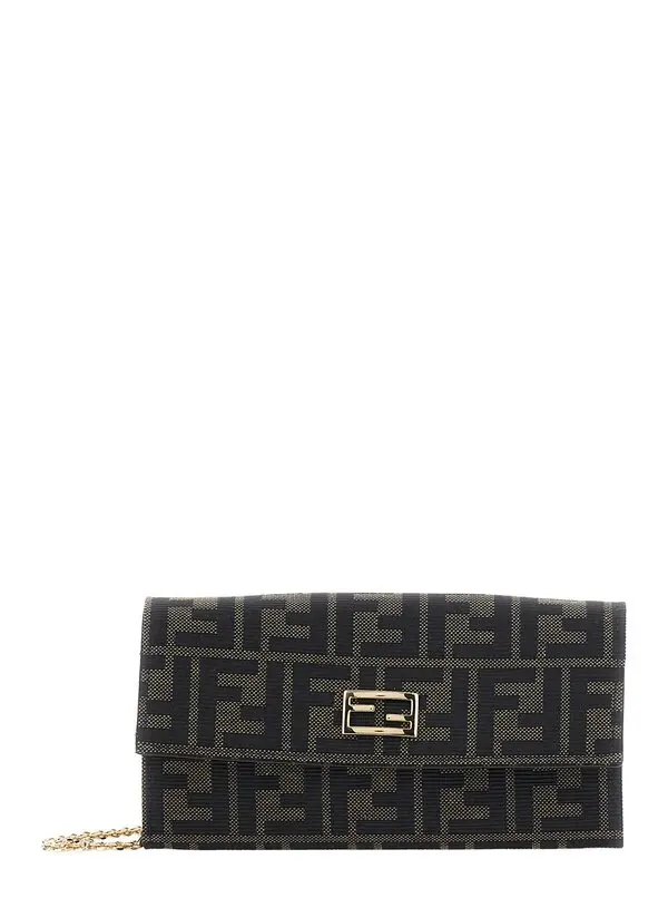 Fendi Ff Canvas Crossbody Bag - Brown