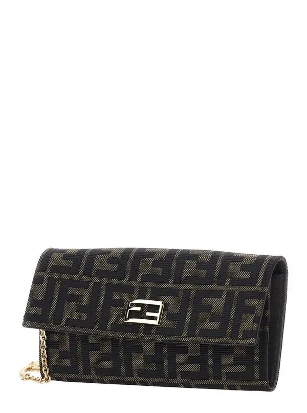 Fendi Ff Canvas Crossbody Bag - Brown
