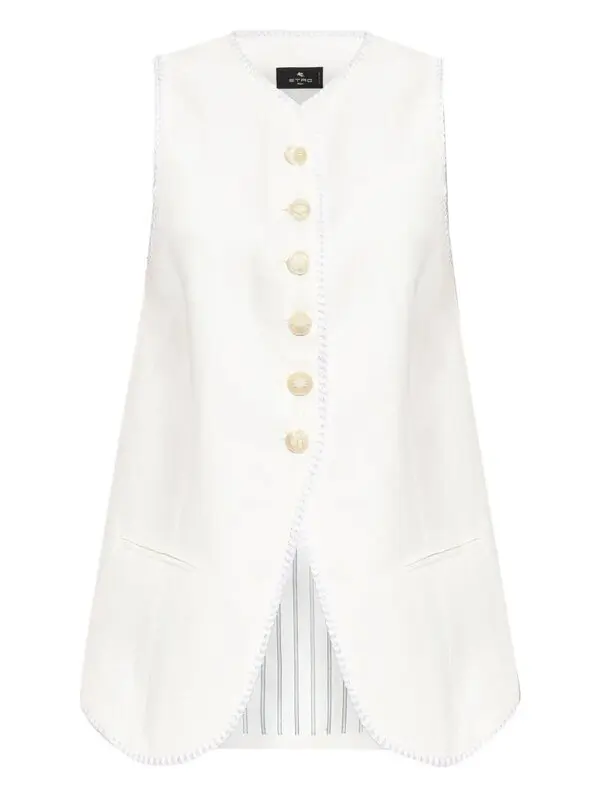 Etro Linen Button-down Waistcoat