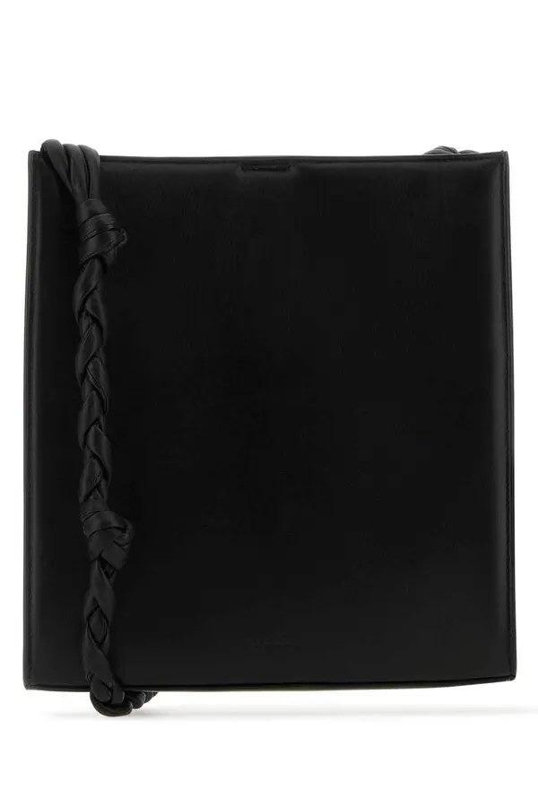 JIL SANDER Leather Medium Tangle Shoulder Bag - Black