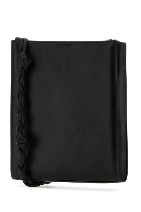 JIL SANDER Leather Medium Tangle Shoulder Bag - Black