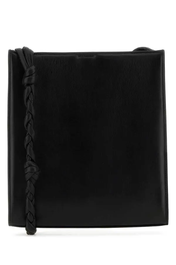 JIL SANDER Leather Medium Tangle Shoulder Bag - Black