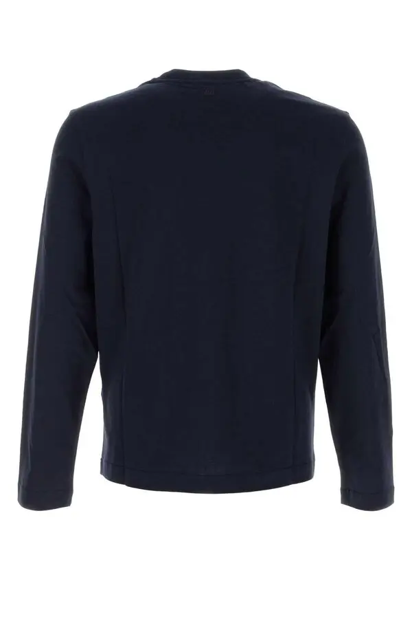 AMI Paris Navy Cotton T-shirt - Blue