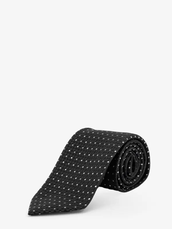 TOM FORD Silk Tie With Geometric Pattern