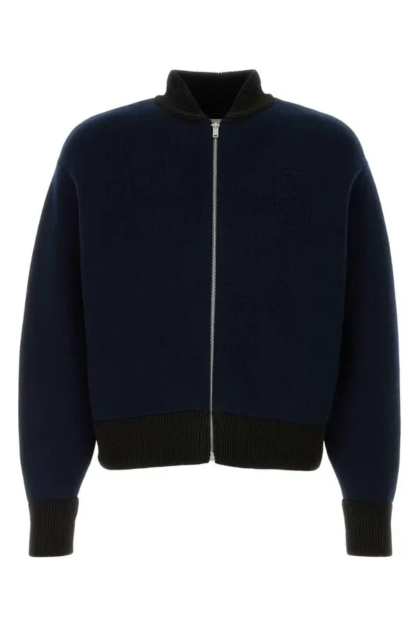 JIL SANDER Dark Wool Blend Cardigan