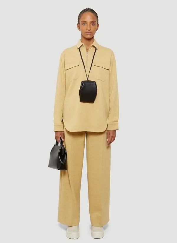 JIL SANDER Half-zip Wool Mélange Shirt