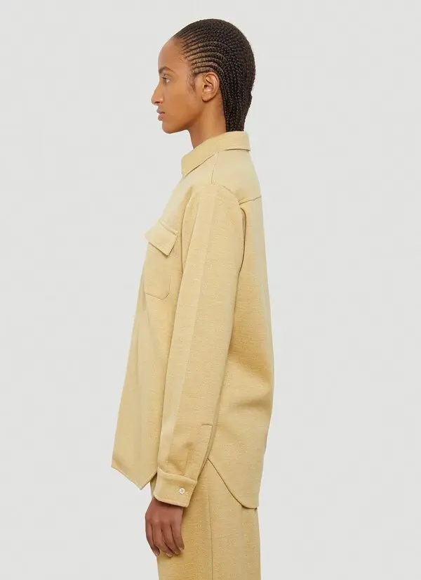 JIL SANDER Half-zip Wool Mélange Shirt