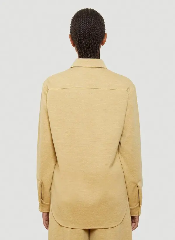 JIL SANDER Half-zip Wool Mélange Shirt